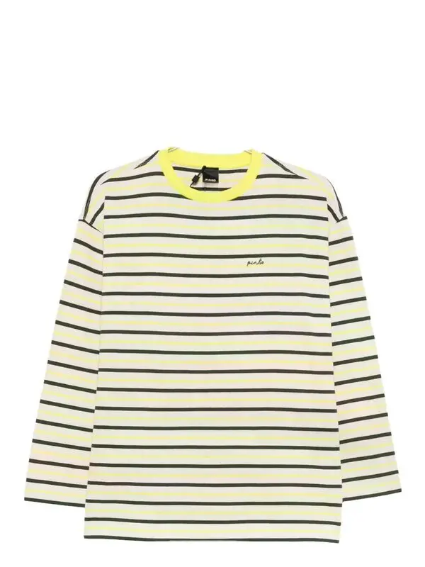 Pinko Striped Cotton Sweater - Neutrals