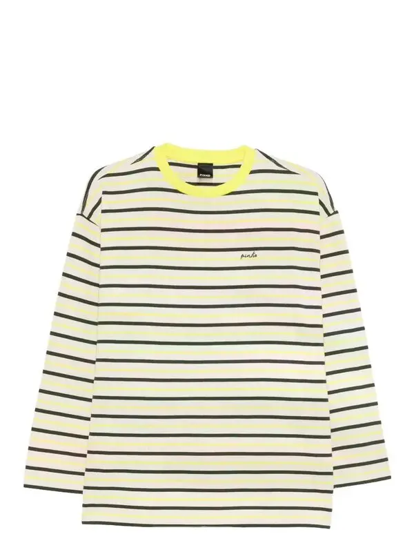 Pinko Striped Cotton Sweater - Neutrals