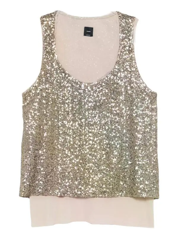 Pinko Sequin-embellished Layered Top - Gold