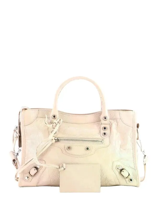 Balenciaga City Classic Studs Satchel - Neutrals
