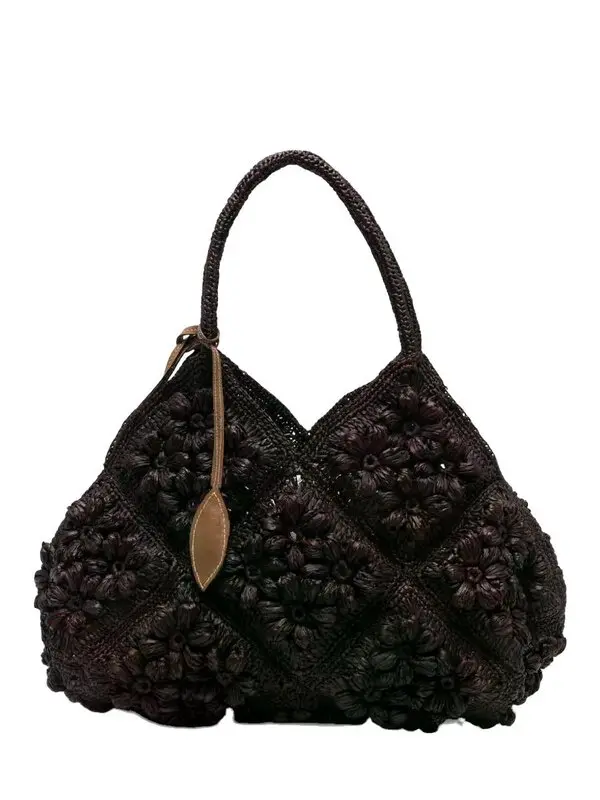 AFAR Floral-crochet Tote Bag - Brown