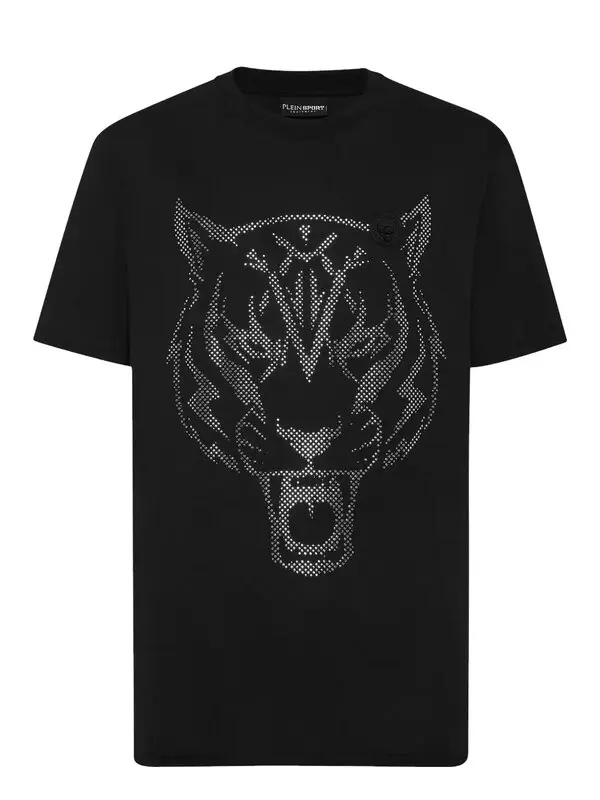 PLEIN SPORT Lamina Tiger Cotton T-shirt - Black