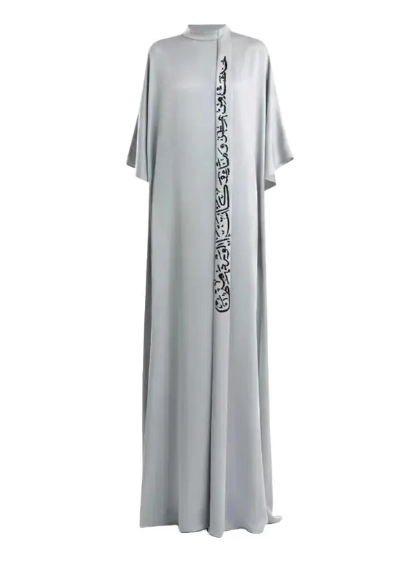 GEMY MAALOUF Calligraphy-embroidered Kaftan - Grey