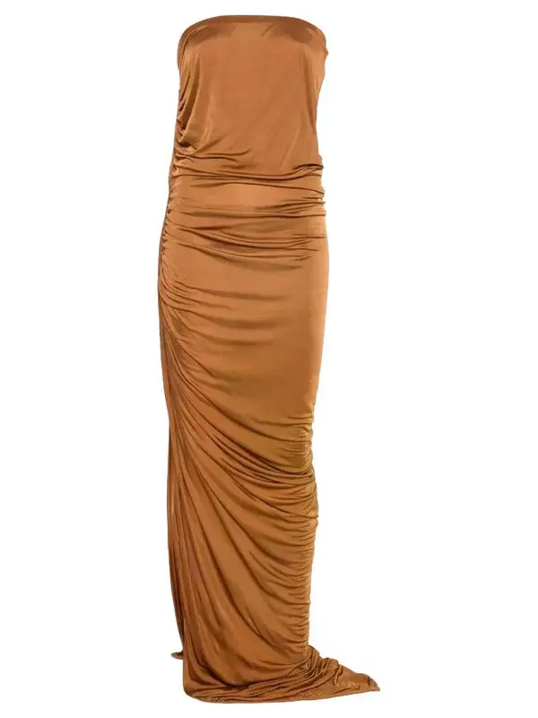 Rick Owens Draped Maxi Dress - Brown