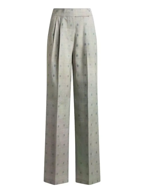 Etro Jacquard Prince Of Wales Trousers - Neutrals
