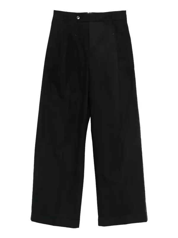 BRIGLIA 1949 Cuffed Pleated Trousers - Black