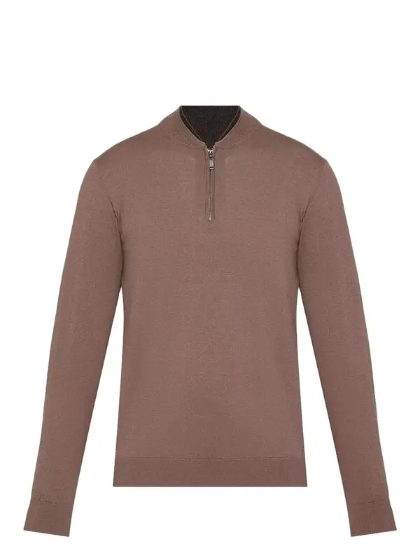 Pal Zileri Zip-fastening Sweater - Brown