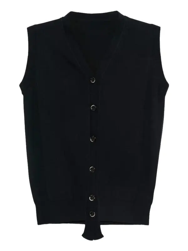 NINE:INTHE:MORNING Johanna Buttoned V-neck Cardigan - Black