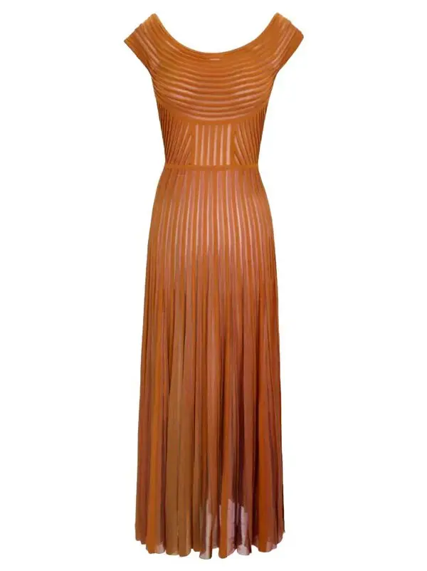 GEMY MAALOUF Off-shoulder Midi Dress - Orange