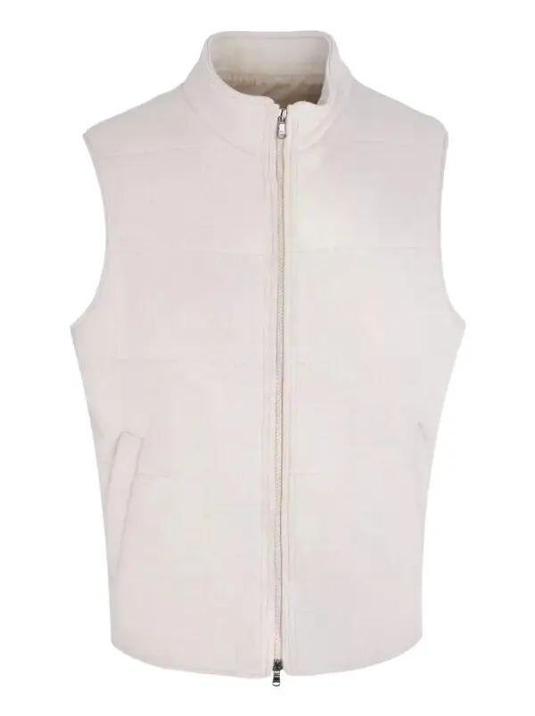 BARBA NAPOLI Zip-fastening Quilted Gilet - Neutrals