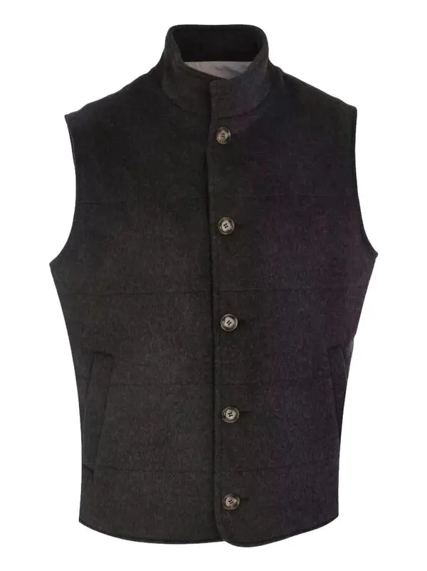 BARBA NAPOLI Buttoned Padded Vest - Grey