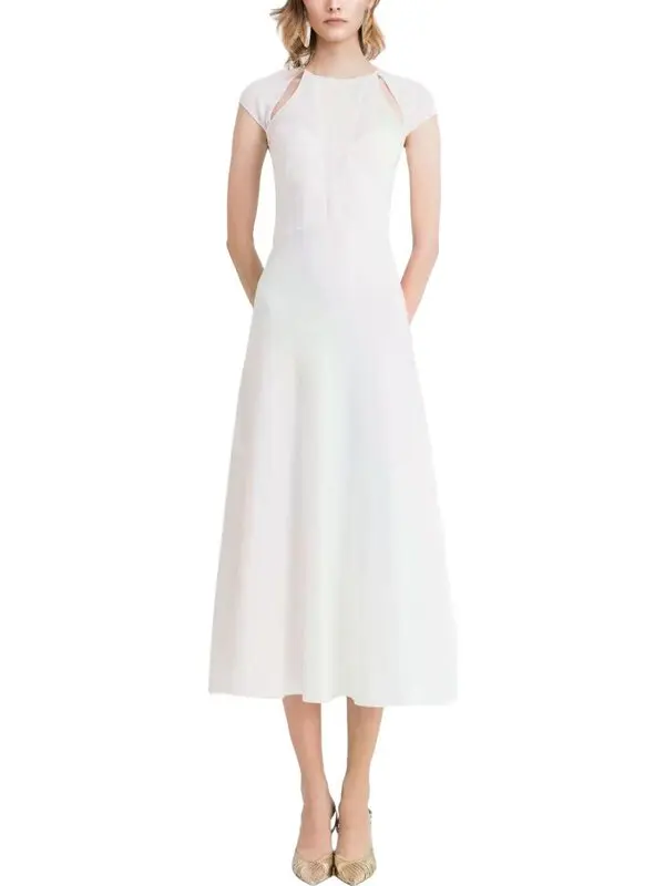GEMY MAALOUF Cut-out Detail Midi Dress - White