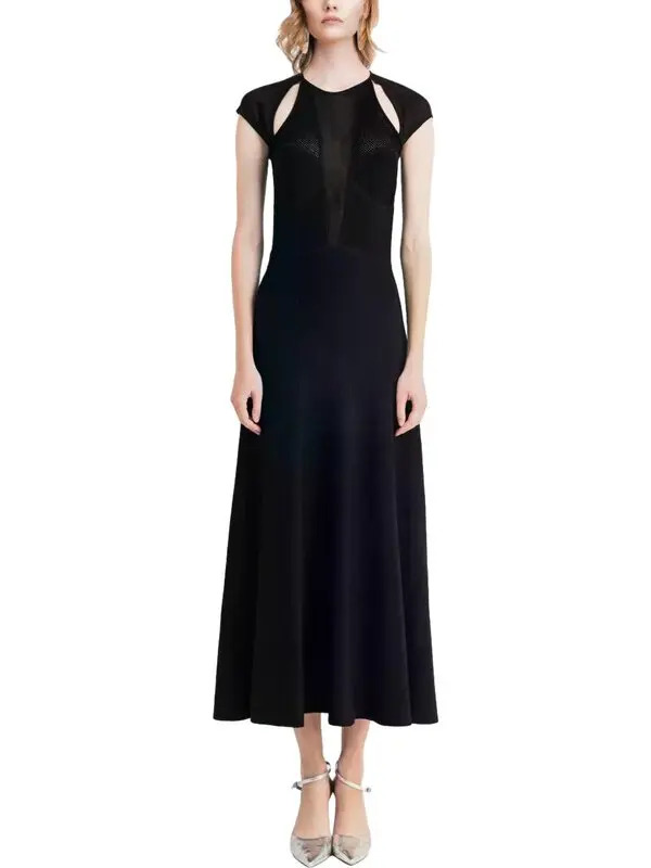 GEMY MAALOUF Cut-out Detail Midi Dress - Black