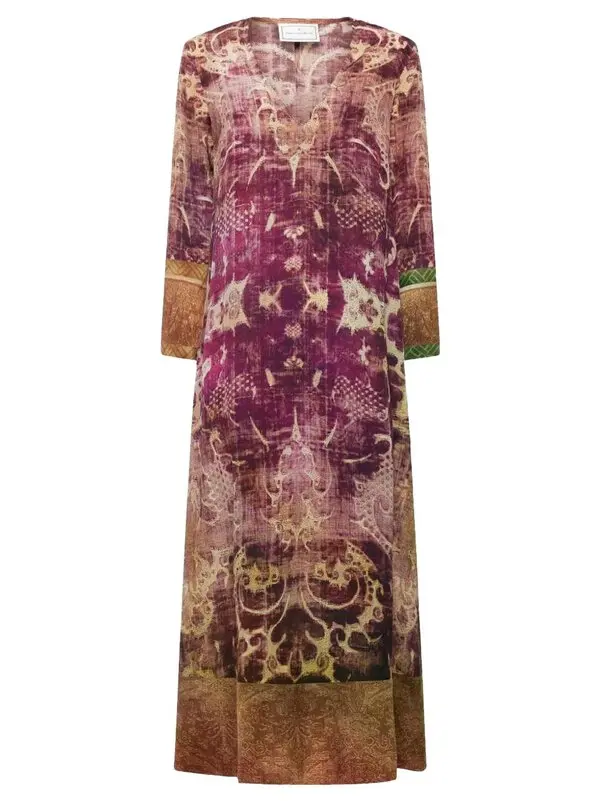 PIERRE-LOUIS MASCIA Abstract-print Maxi Dress - Pink