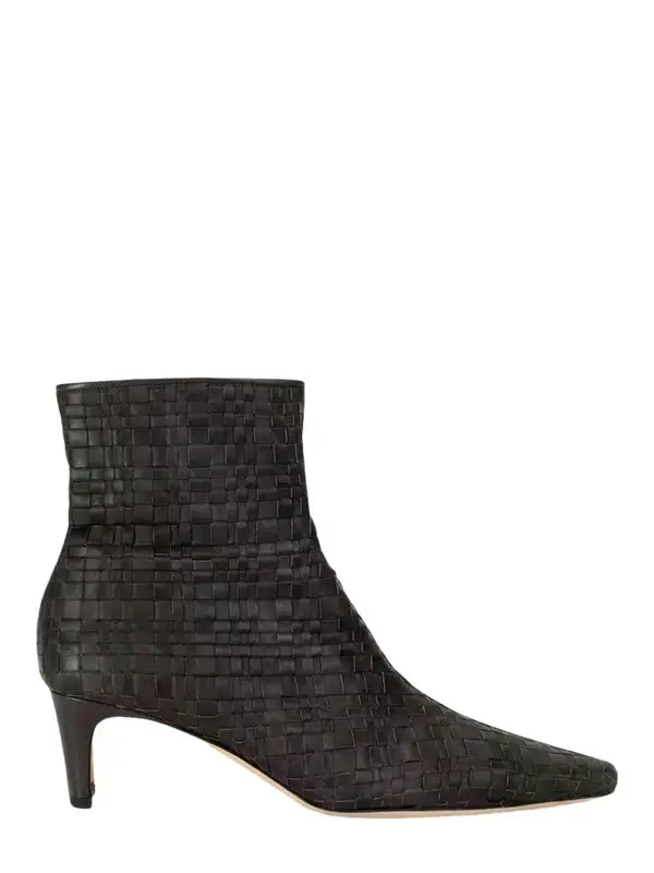 Staud Wally Woven Ankle Boots - Brown