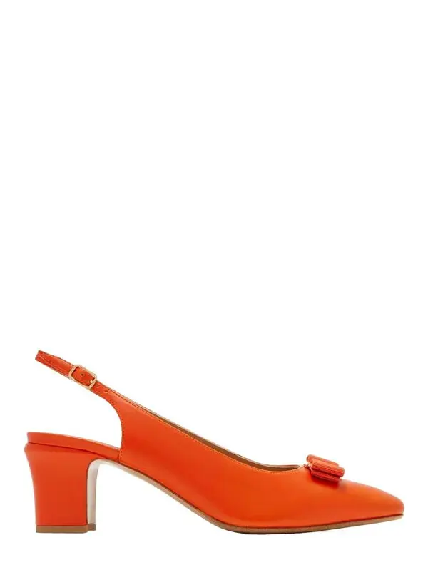 FERRAGAMO Vara Bow-detail Slingback Pumps - Orange