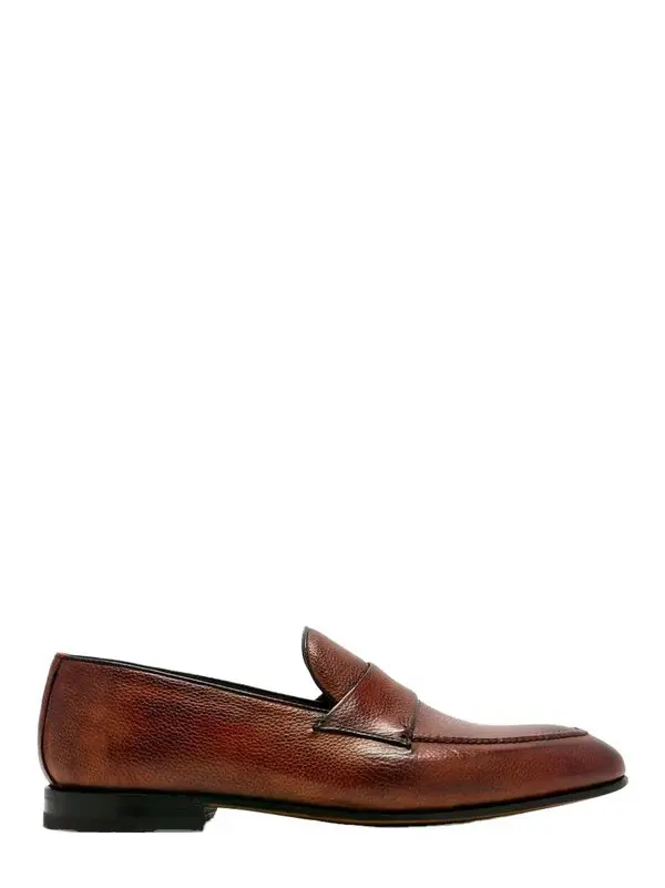 Bontoni Grained Panel Loafers - Brown
