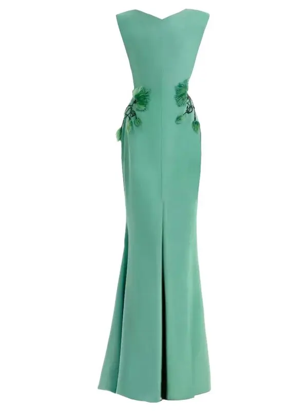 GEMY MAALOUF Structured-neckline Maxi Dress - Green