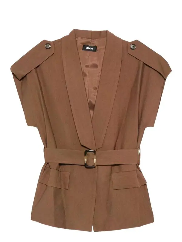 Dixie Belted Epaulette Jacket - Brown