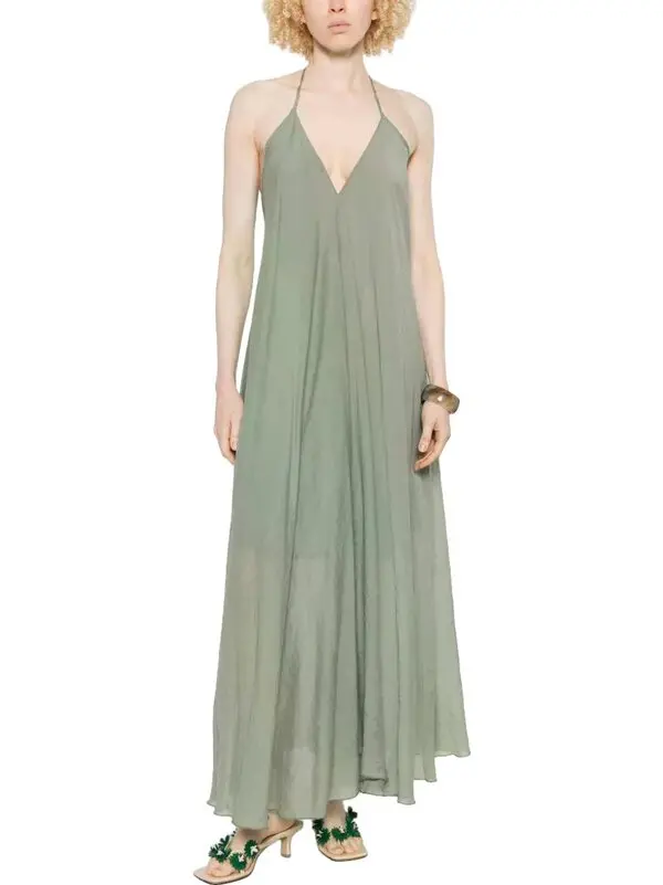 Dixie Halterneck V-neck Maxi Dress - Green
