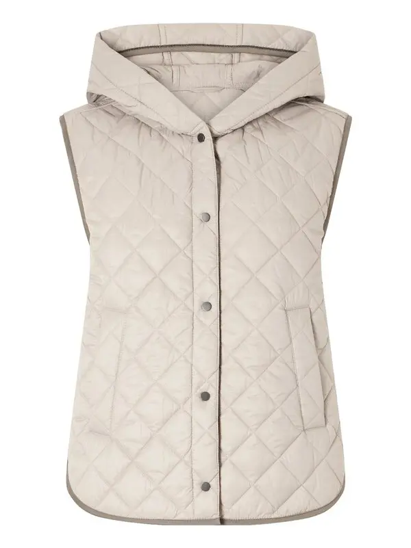 Brunello Cucinelli Hooded Quilted Shell Vest - Gray