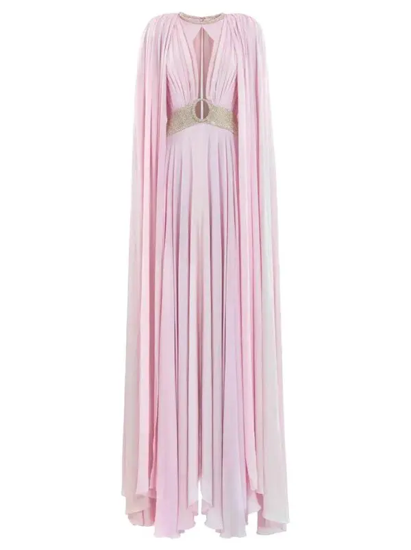 SAIID KOBEISY Crystal-embellished Draped Gown - Pink