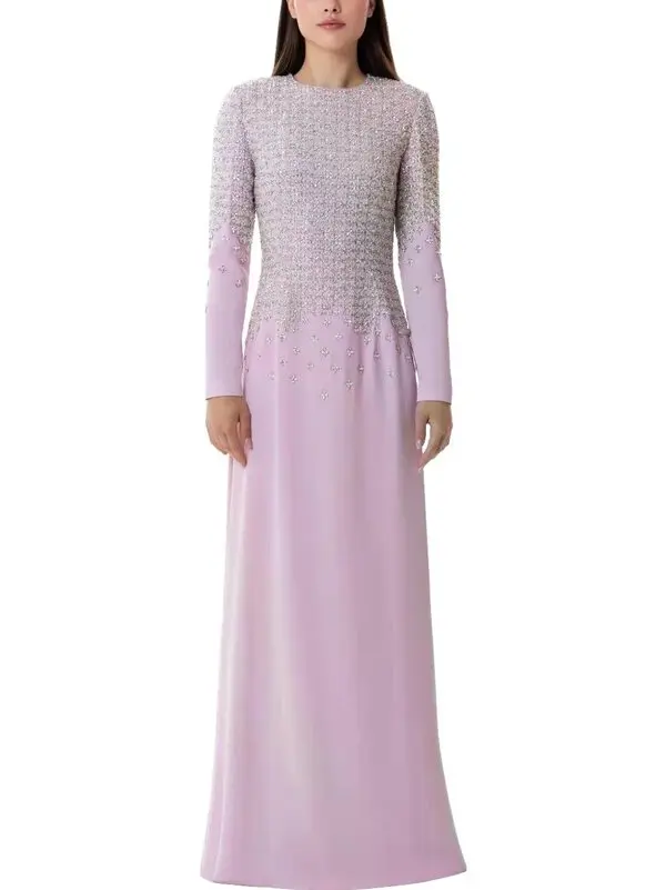 DINA MELWANI Crystal-embellished Maxi Dress - Pink