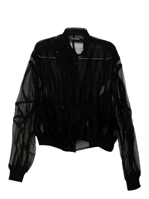 JULIUS Sheer Panelled Jacket - Black