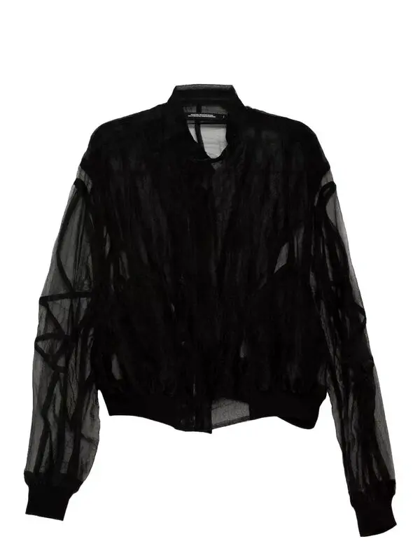 JULIUS Sheer Panelled Jacket - Black