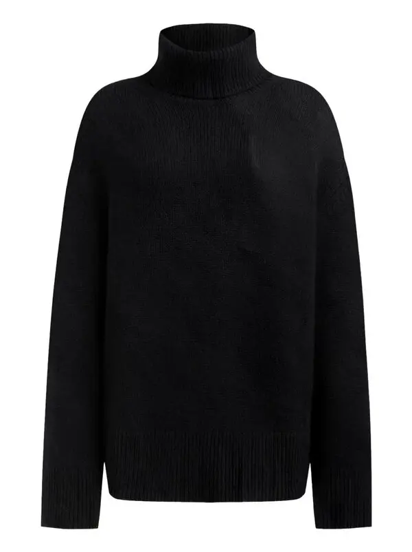 12 STOREEZ Merino Turtleneck Sweater - Black