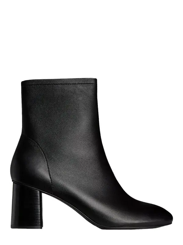 12 STOREEZ 65mm Leather Ankle Boots - Black