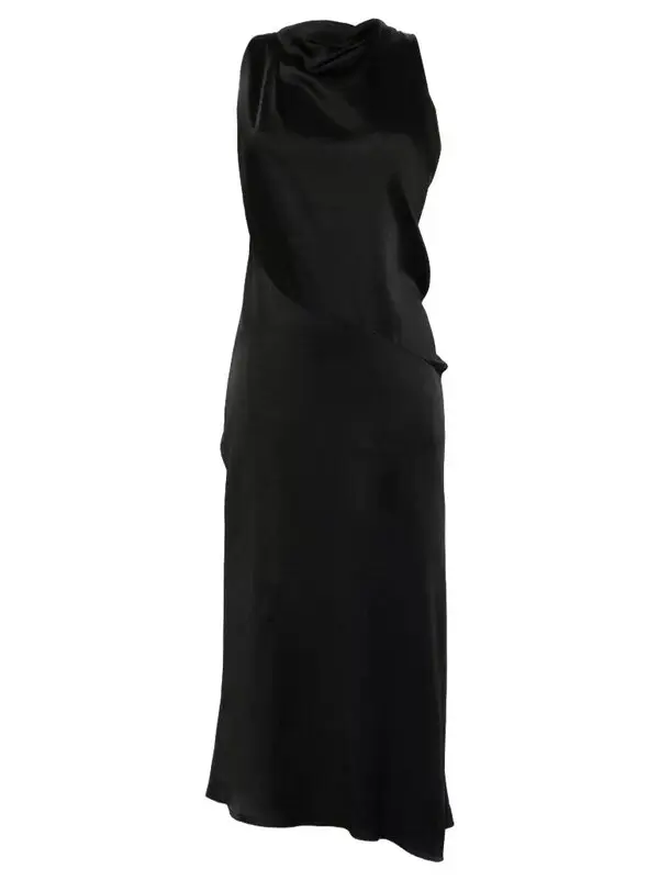 Victoria Beckham Twist-detail Sleeveless Midi Dress - Black