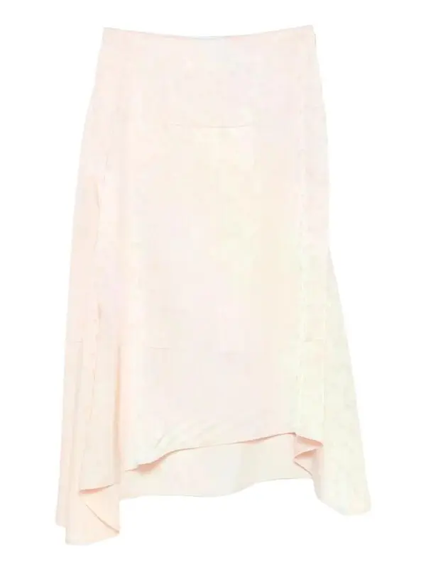 Victoria Beckham Asymmetric Floral Midi Skirt - Pink