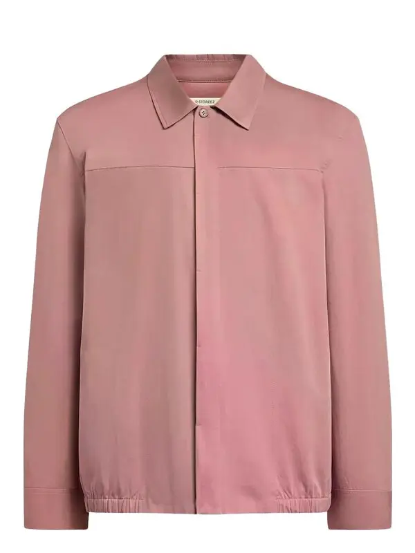 12 STOREEZ Long-sleeved Buttoned Overshirt - Pink