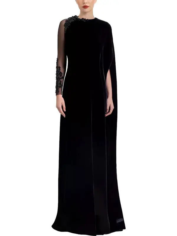 GEMY MAALOUF Beaded Embellishment Maxi Dress - Black