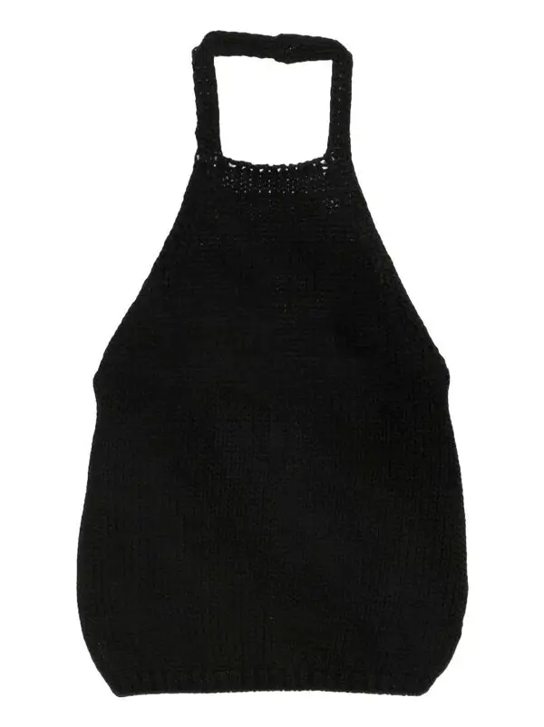 RÓHE Chunky Knit Halter Top - Black