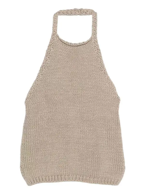RÓHE Chunky-knit Halter Top - Neutrals