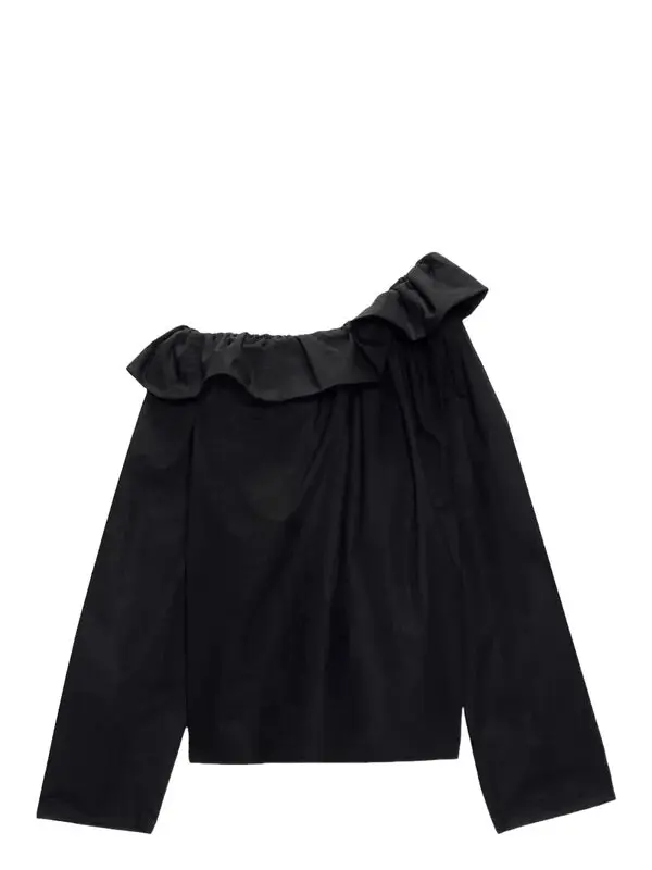 MSGM Ruffled-neck Blouse - Black