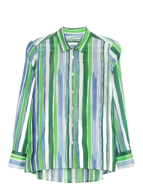 ROBERT FRIEDMAN Striped Long-sleeve Shirt - Green