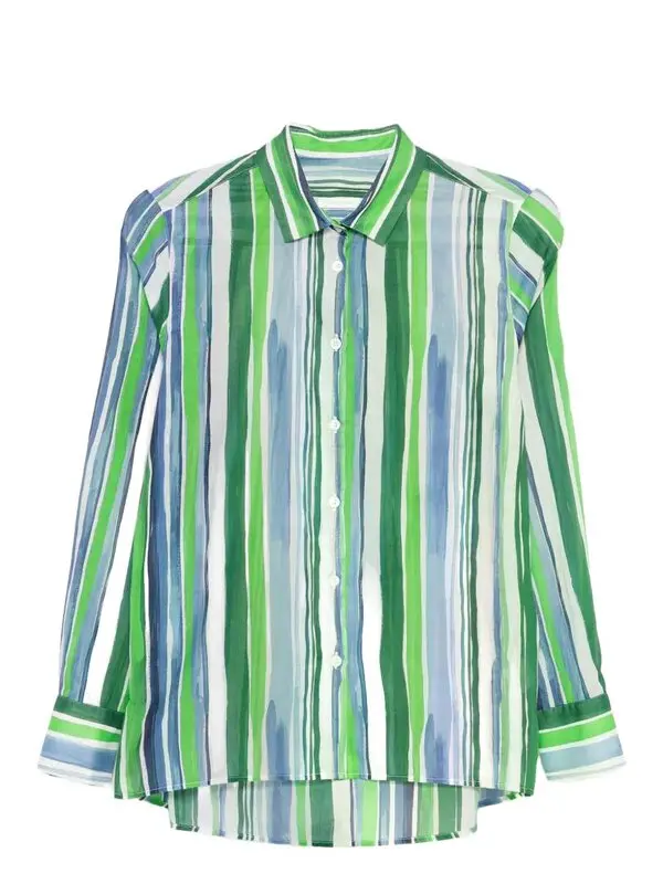 ROBERT FRIEDMAN Striped Long-sleeve Shirt - Green