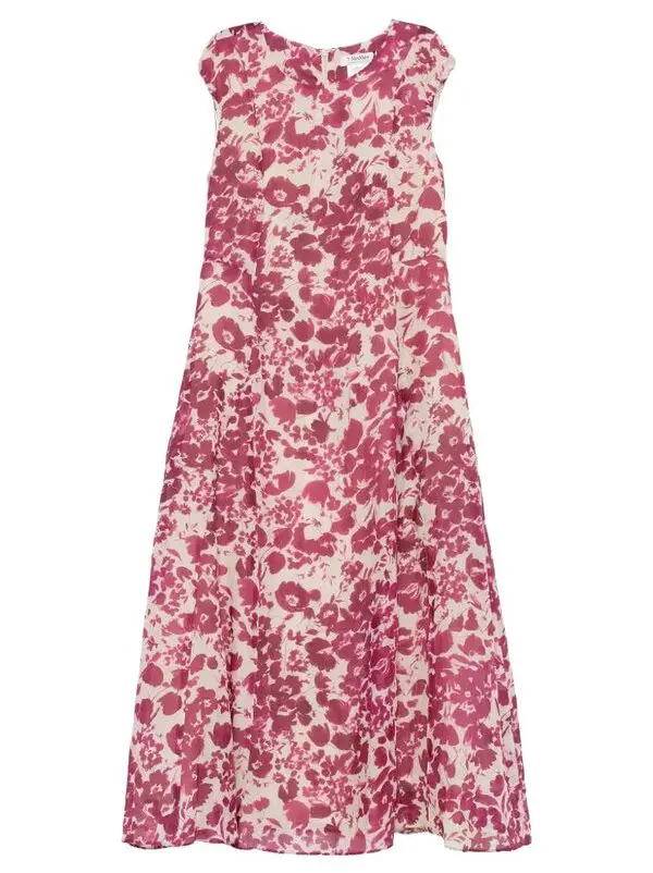 Max Mara Peonie Floral-print A-line Maxi Dress - Pink
