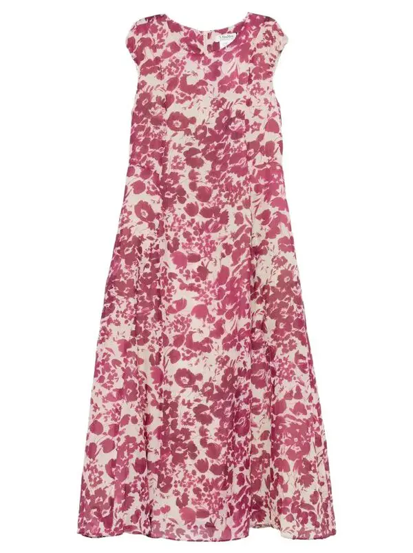 Max Mara Peonie Floral-print A-line Maxi Dress - Pink