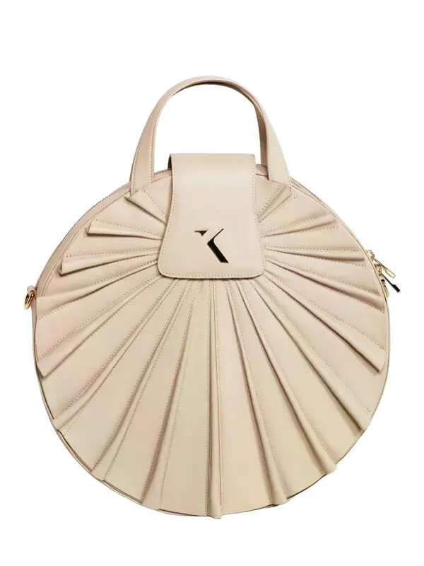 SAIID KOBEISY Pleated Round Calfskin Bag - Neutrals
