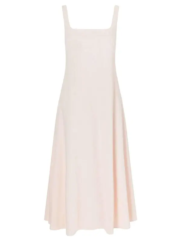 Theory Linen-blend Midi Dress - Baby Pink