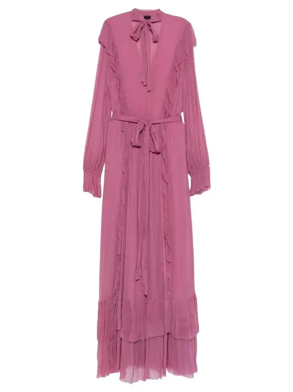 Pinko Ruffled-detail Maxi Dress - Pink