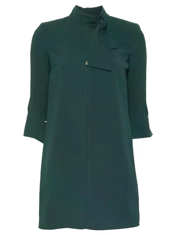 Elisabetta Franchi Bow-detail High-neck Mini Dress - Green