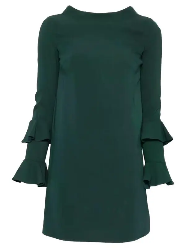 Elisabetta Franchi Ruffle-cuff Mini Dress - Green