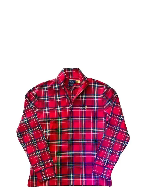 Polo Ralph Lauren Plaid Half-zip Sweatshirt - Red