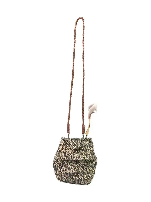 IBELIV Woven Raffia Mini Bag - Black