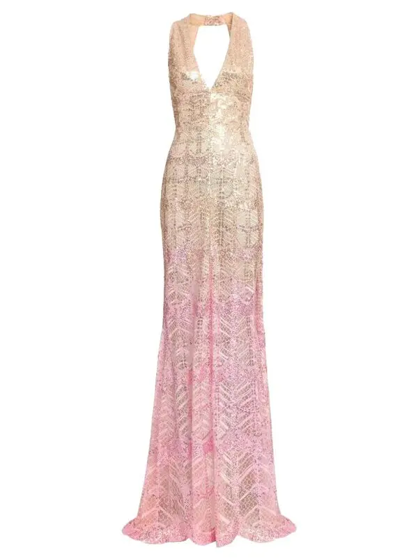Elie Saab Sequin-embellished Tulle Maxi Dress - Neutrals